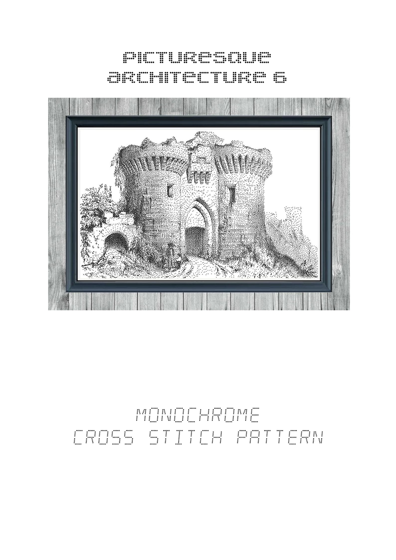 Picturesque Architecture 6 - Elegant Black and White Cross Stitch ...