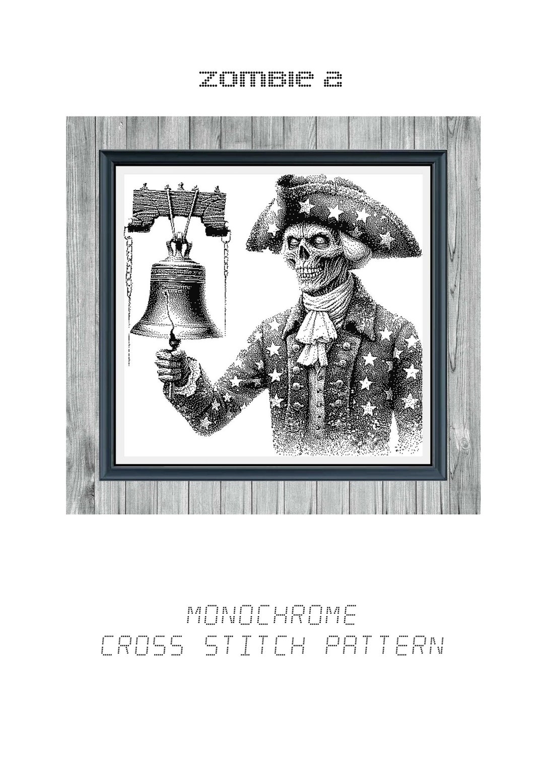 Zombie 2 - Monochrome Cross Stitch Pattern - Easy PDF for Pattern ...