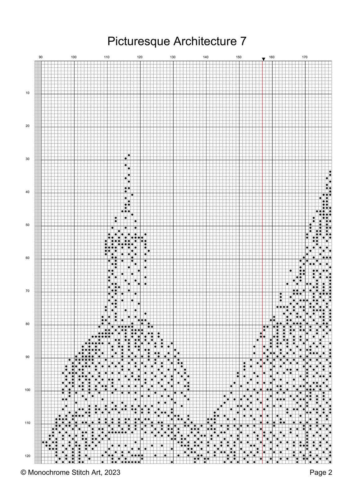 Picturesque Architecture 7 - Timeless Monochrome Cross Stitch Pattern ...