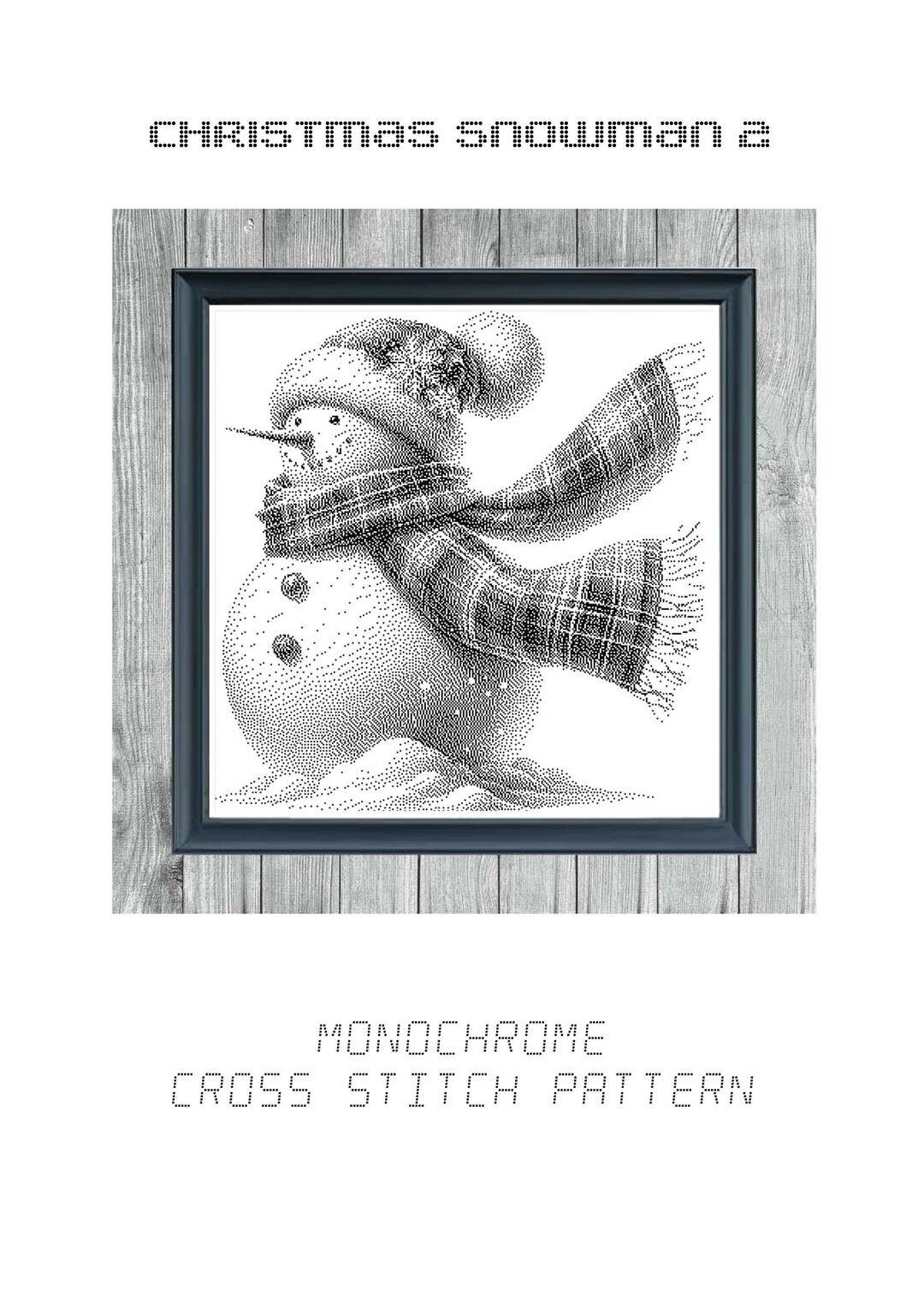Christmas Snowman 2 - Creative Monochrome Stitching Pattern - Pattern ...