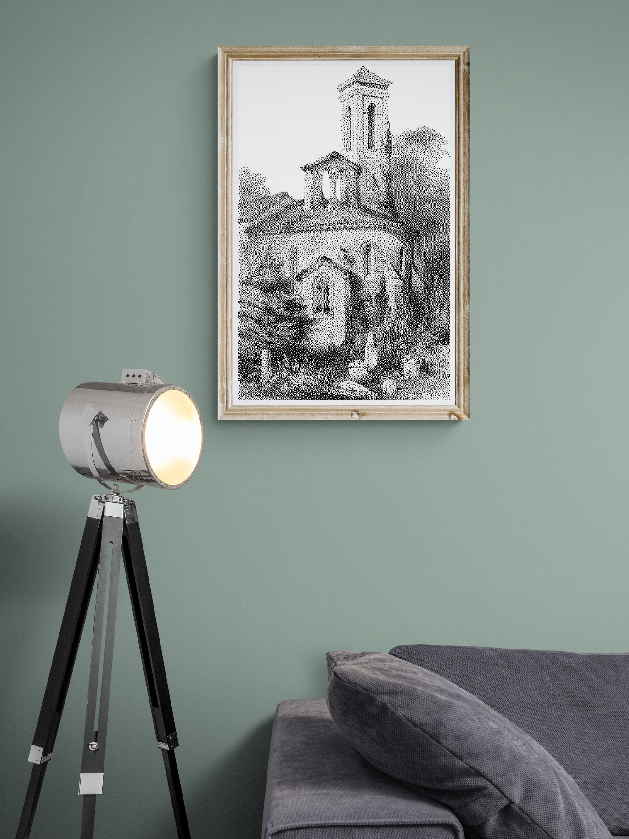 Picturesque Architecture 13 - Monochrome Cross Stitch Patterns - Black ...