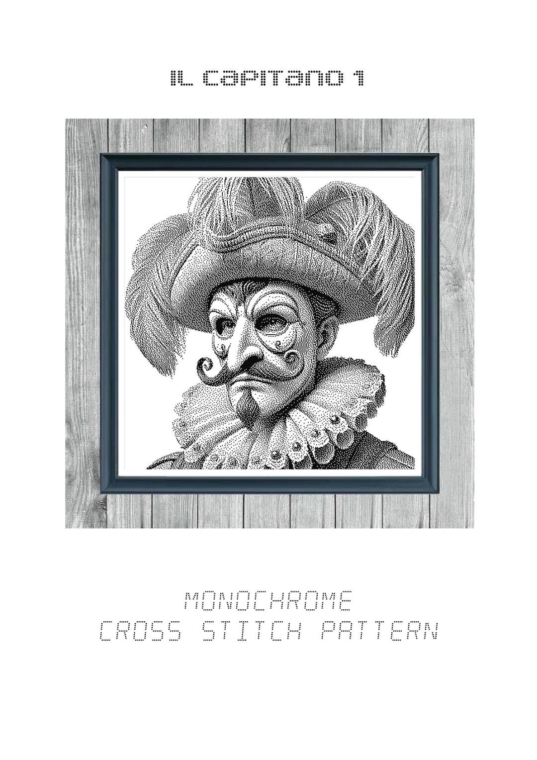 Il Capitano 1 - Monochrome Cross Stitch Pattern - PDF File - Modern ...