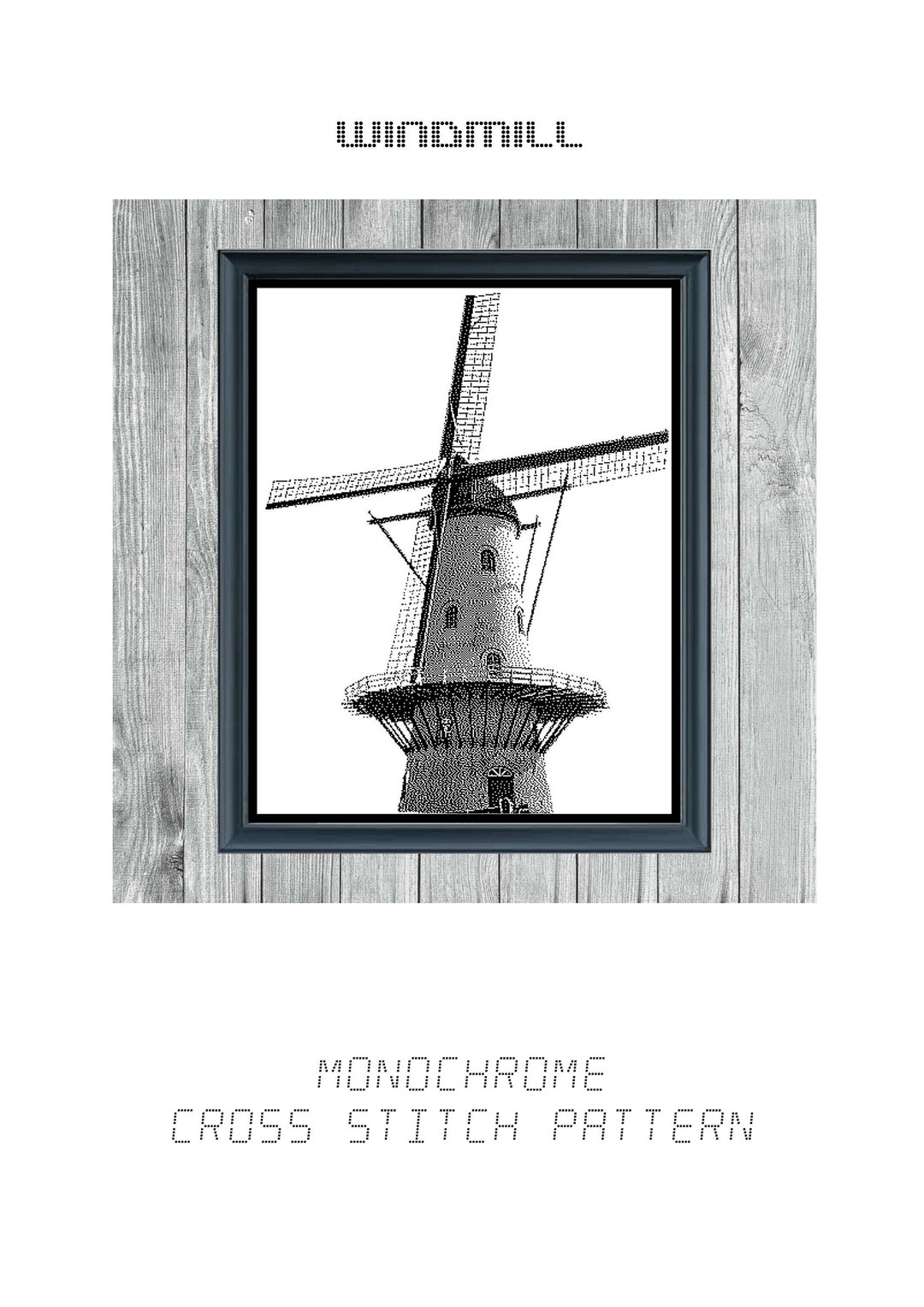 Windmill - Digital Monochrome Cross Stitch Delight - PDF - Instant ...