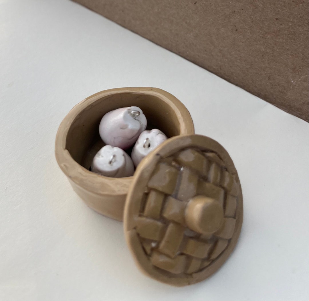 Cute/kawaii Polymer Clay Dumpling Pot With Dumplings Desk Pet - Etsy