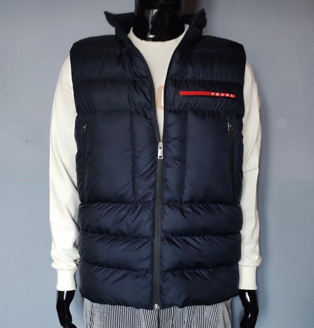 Vintage Prada Down Vest, Mens Paddet Gilet Size L, MEN Apparel - Etsy