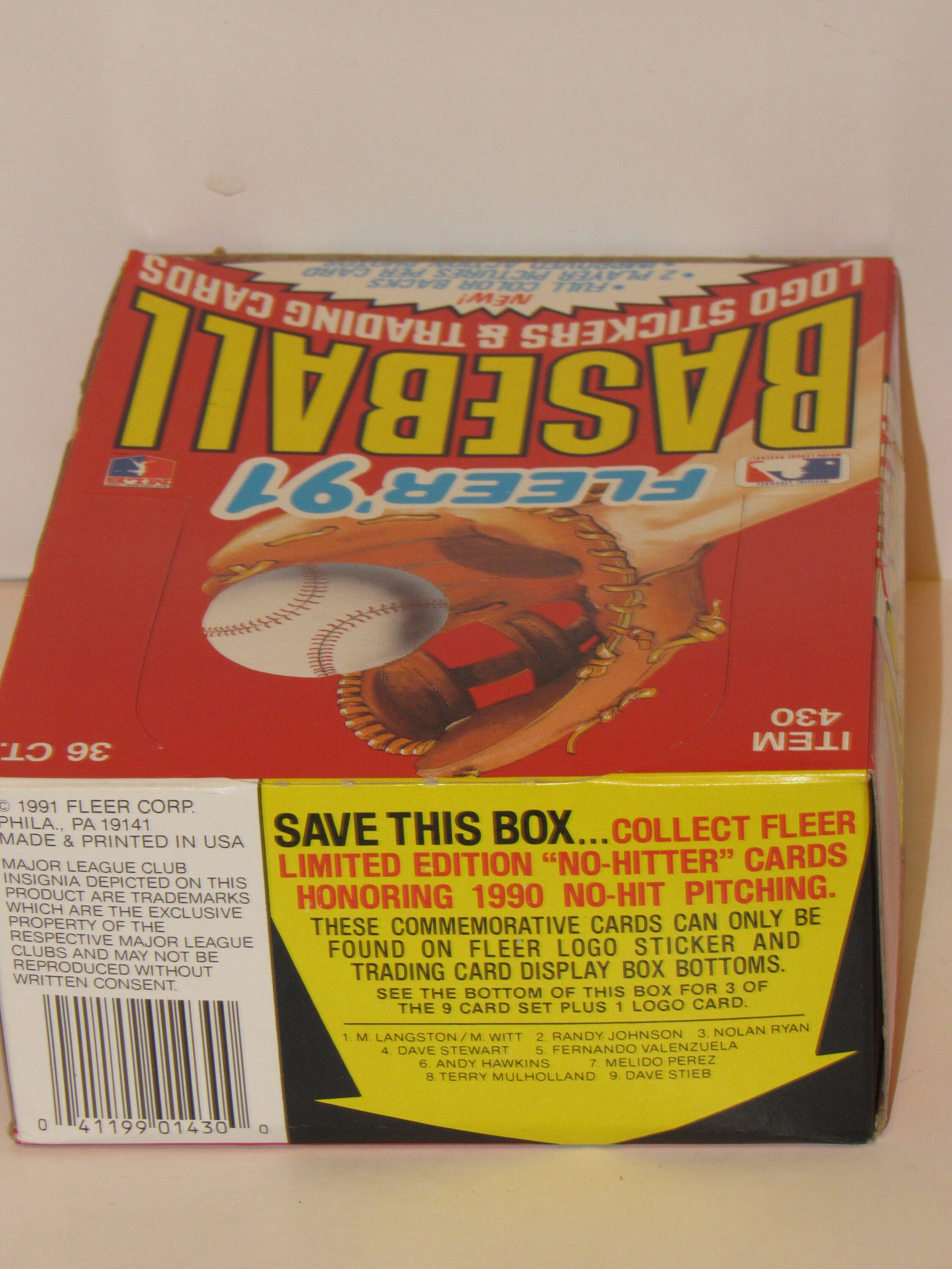 1989 Fleer Baseball Wax Box 1991 FLEER BASEBALL FACTORY SEALED COMPLETE ...