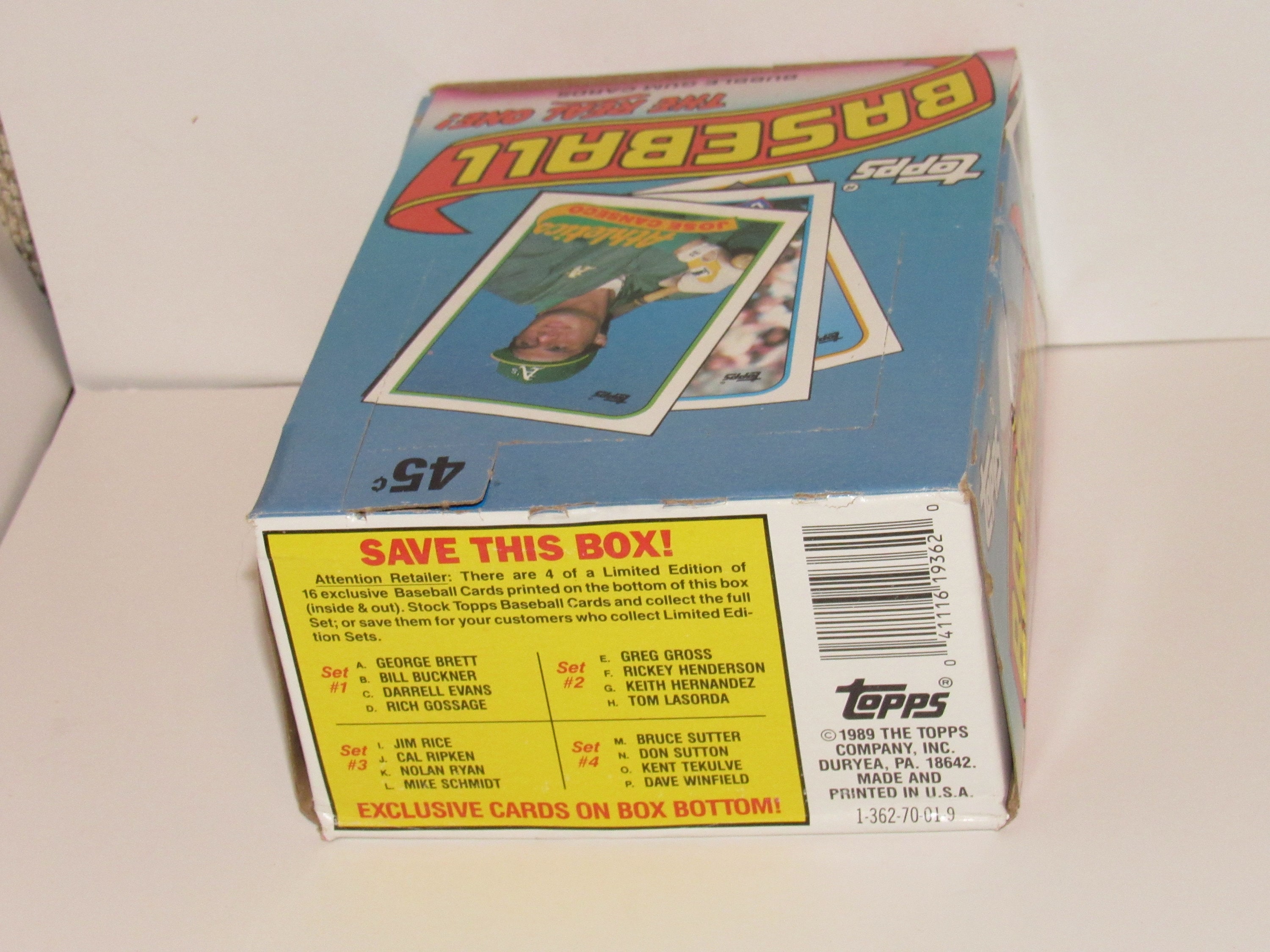 1989 Topps Baseball Wax Box From a Factory Sealed Case - Etsy