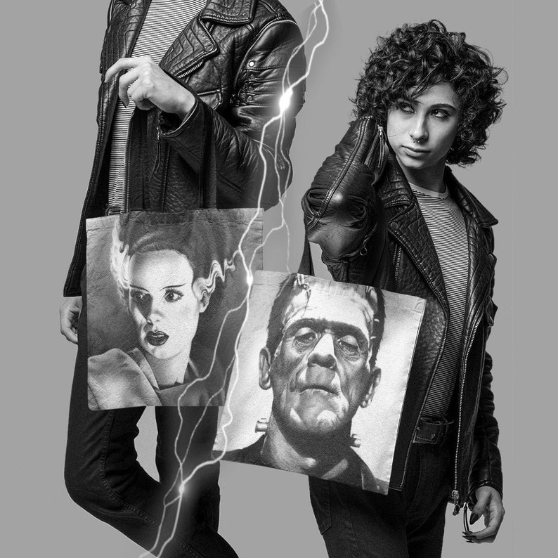 Frankenstein's Monster & the Bride Tote Bag Inspired by Classic ...