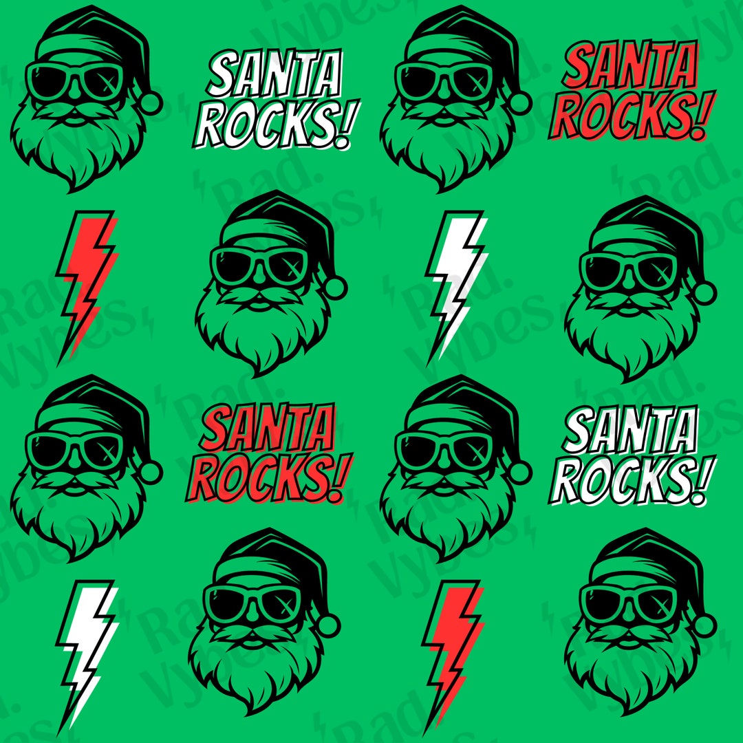 3 Santa Rocks Seamless Pattern - Etsy