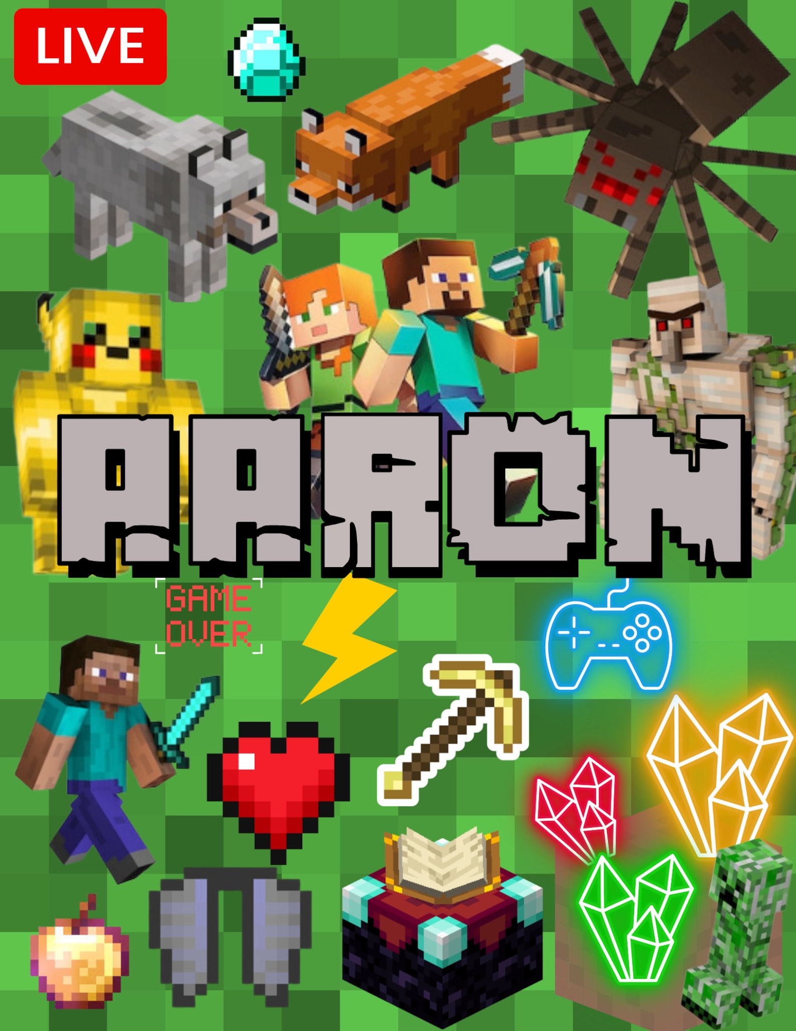 Minecraft Binder Insert| Custom Name Folder | Folder Insert | Name ...