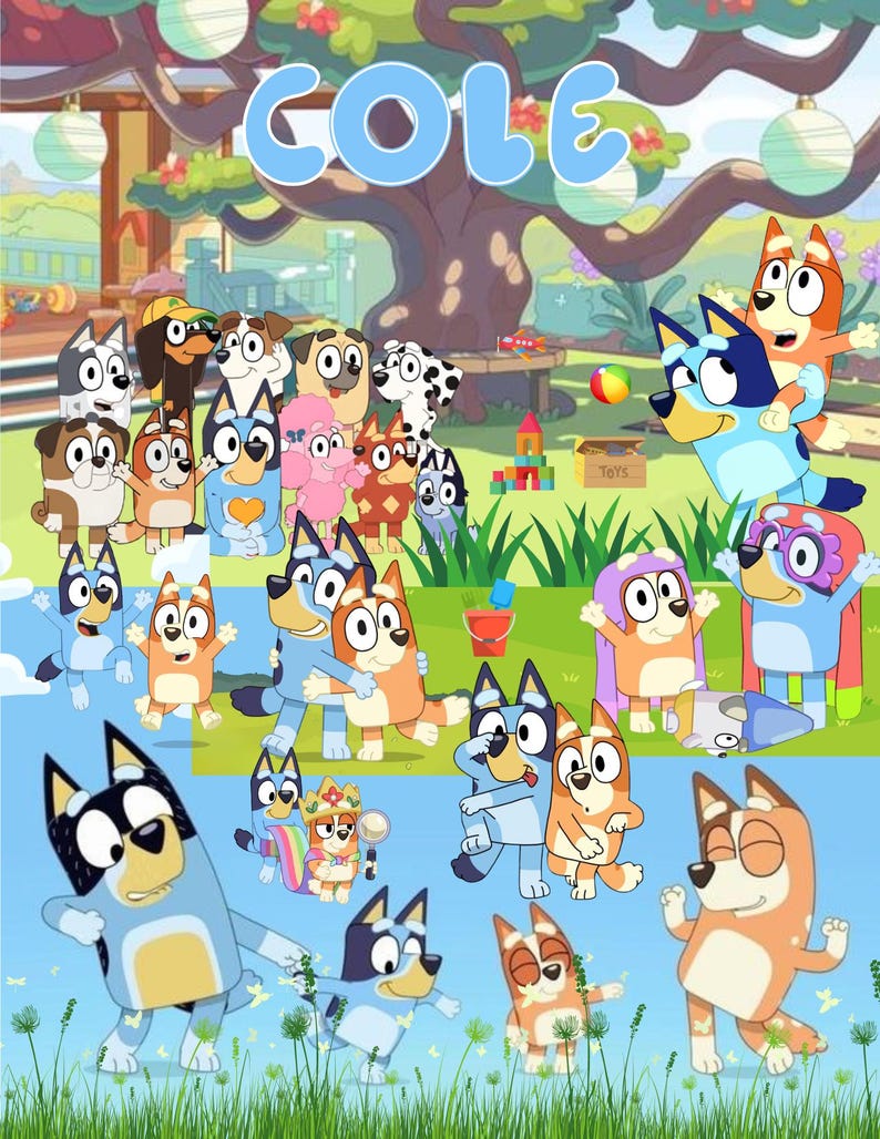 Bluey Binder Insert| Custom Name Folder | Folder Insert | Name Insert ...