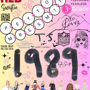 Taylor Swift Binder Insert| Custom Name Folder | Folder Insert | Name ...