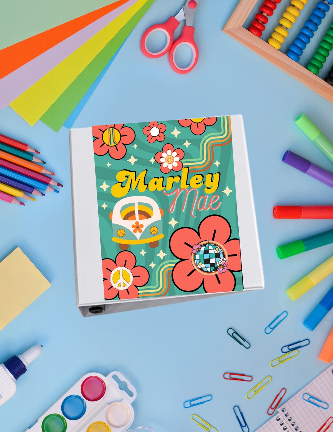 Hippie Chic Binder Insert| Custom Name Folder | Folder Insert | Name ...