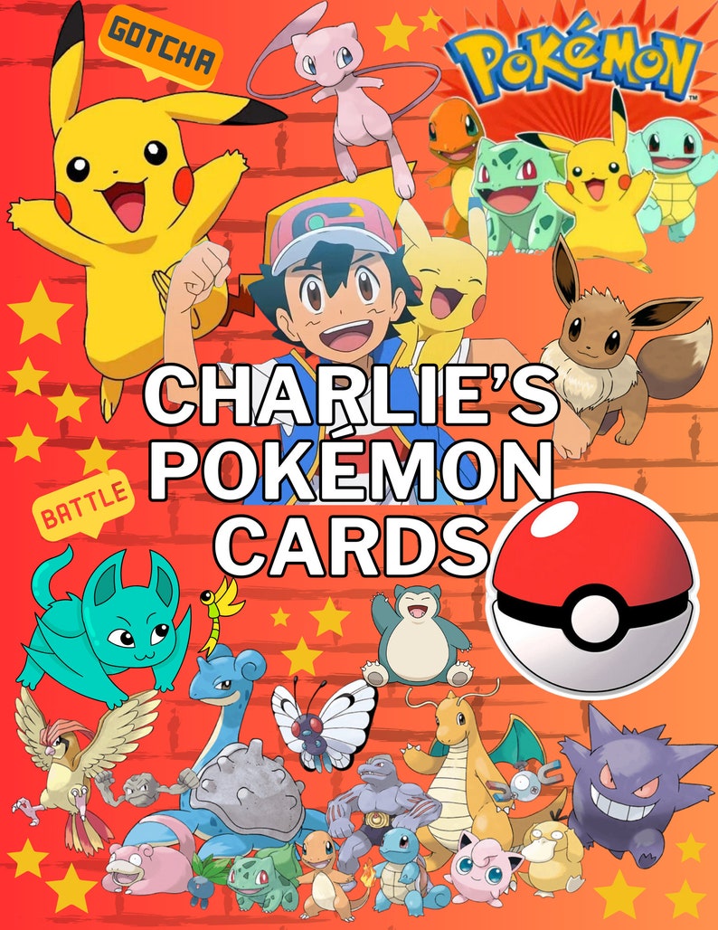 Pokemon Binder Insert| Custom Name Folder | Folder Insert | Name Insert ...