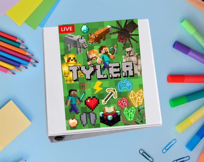 Minecraft Binder Insert| Custom Name Folder | Folder Insert | Name ...