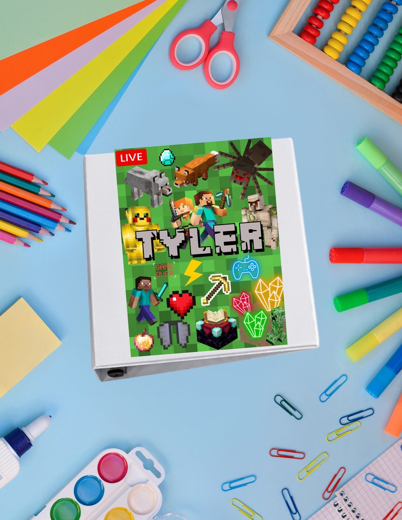 Minecraft Binder Insert| Custom Name Folder | Folder Insert | Name ...
