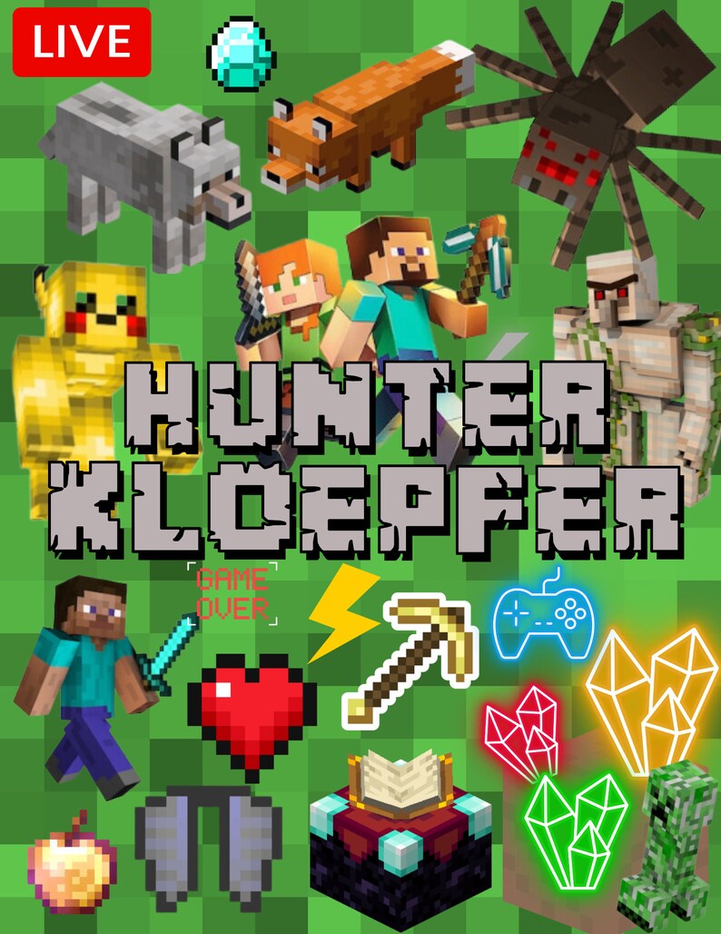 Minecraft Binder Insert| Custom Name Folder | Folder Insert | Name ...