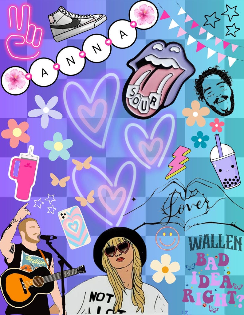 Taylor Swift & Friends Binder Insert| Custom Name Folder | Folder ...