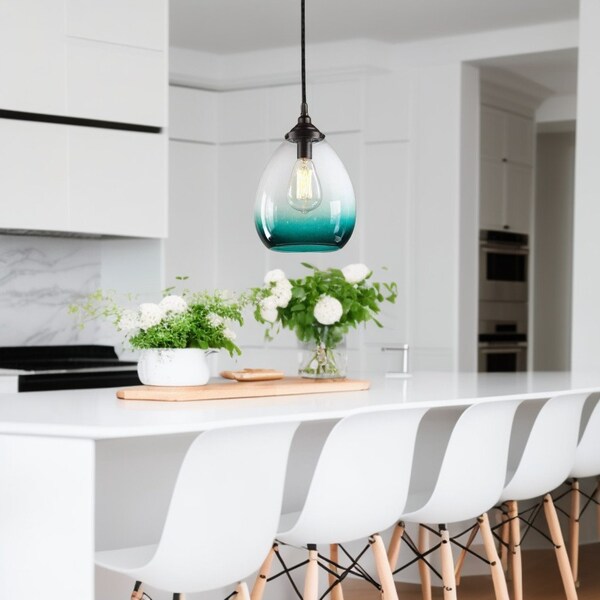 Blown Glass Pendant Light - Etsy