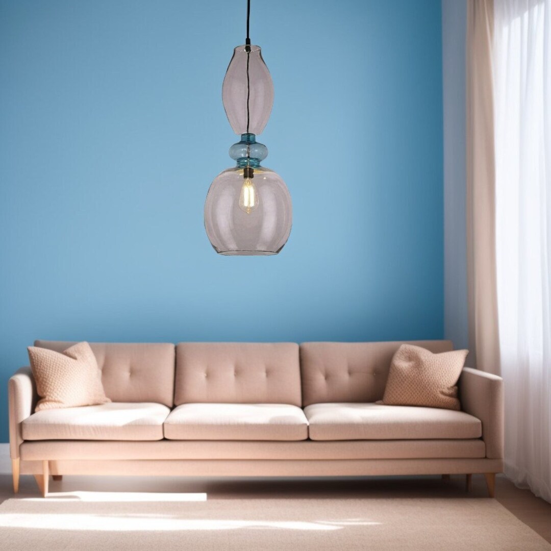 Chandelier Light Fitting, Blown Glass Pendant, Modern Lighting, Vintage ...