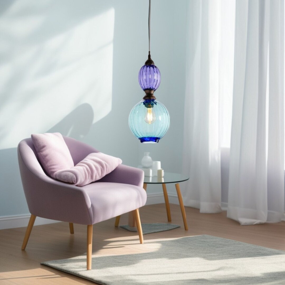 Kitchen Island Ceiling Light, Blown Glass Pendant Light, Pendant Light ...