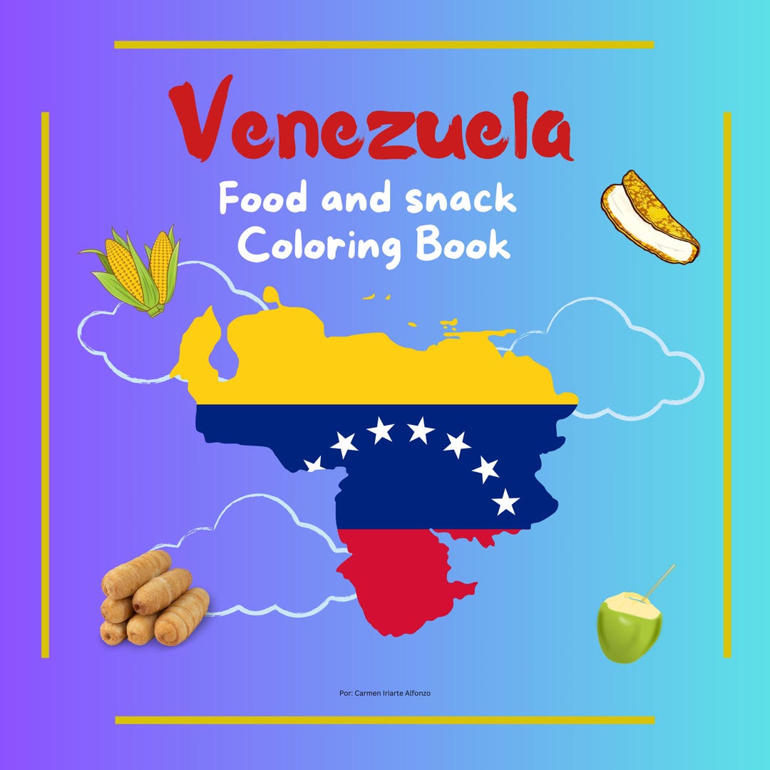 Venezuela, Venezuelan Food Coloring Book - Etsy