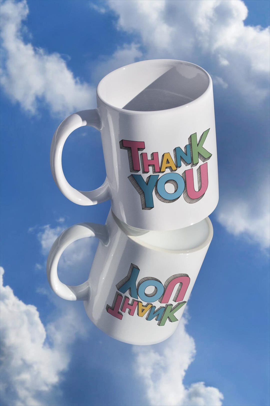 Buy Ceramic Mug, Word Thank You in Multi-colored Letters, 11oz, 15oz ...