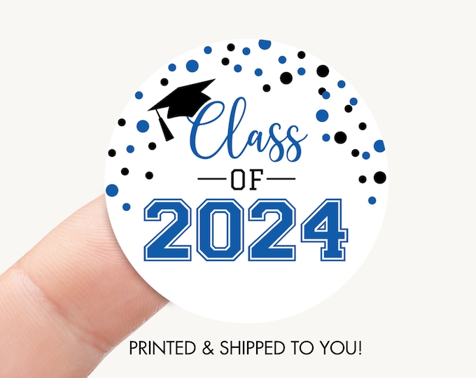 Graduation Stickers, Class of 2024 Grad Favor Label, Envelope Seal ...