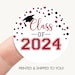 Graduation Stickers 2, Class of 2024 Grad Favor Label, College High ...