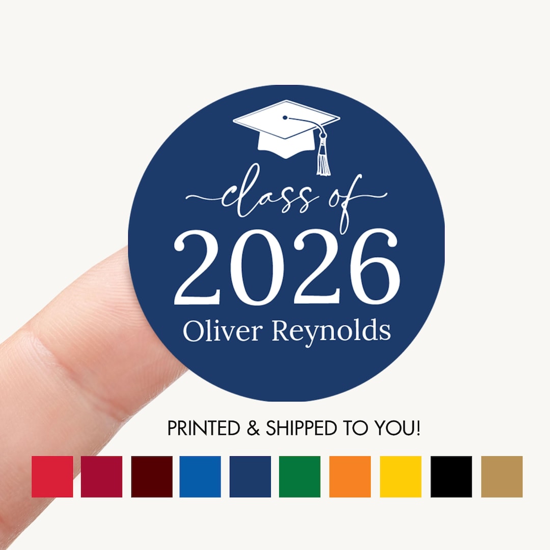 2026 Graduation Stickers, Personalized Party Invite Envelope Seal ...
