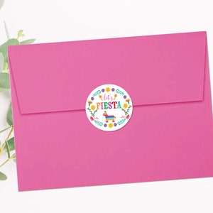 Fiesta Envelope Seal Mexican Birthday Party Favor Sticker Mexican ...