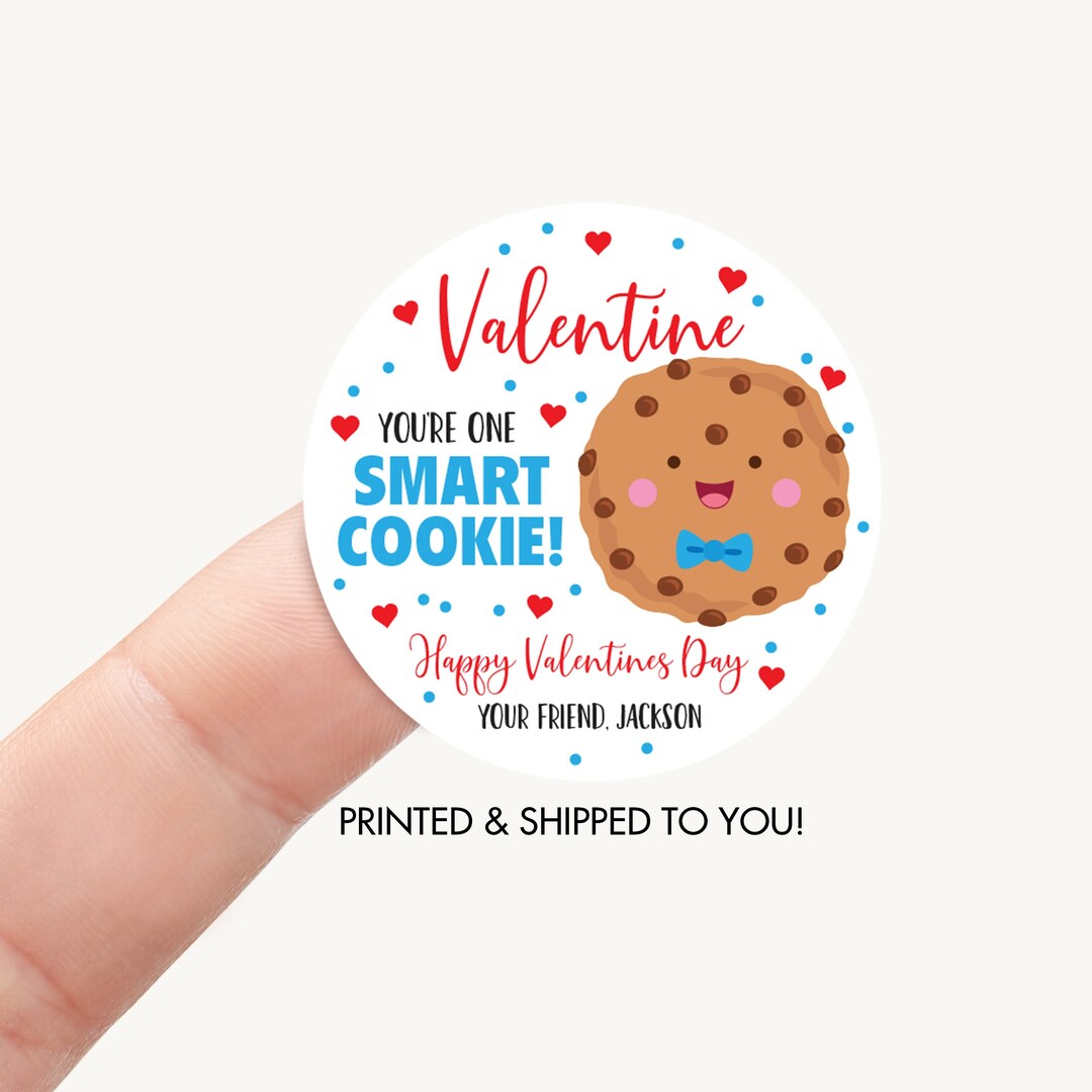 Smart Cookie Valentine Sticker, Classroom Valentine Label, Chocolate ...