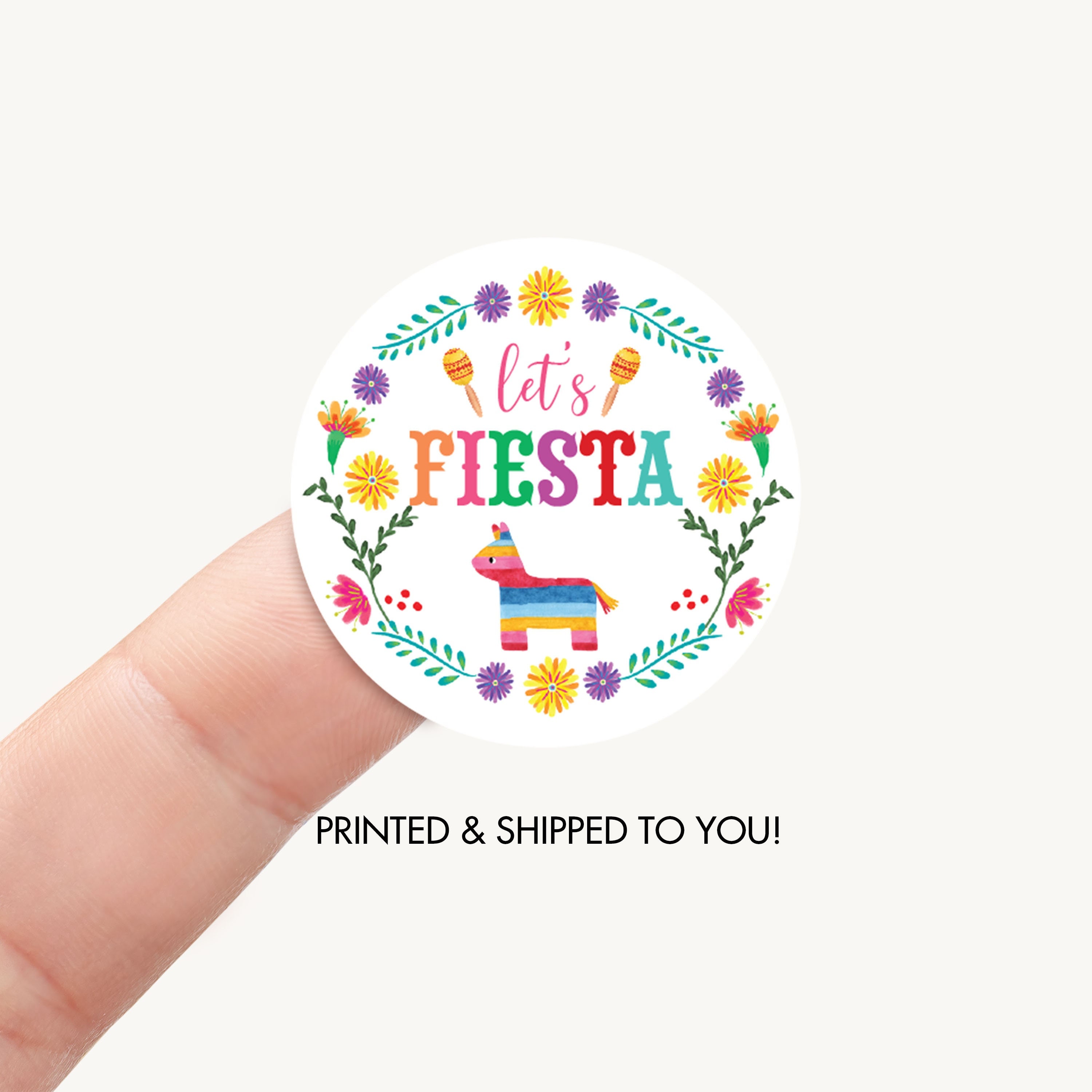 Fiesta Envelope Seal Mexican Birthday Party Favor Sticker Mexican ...