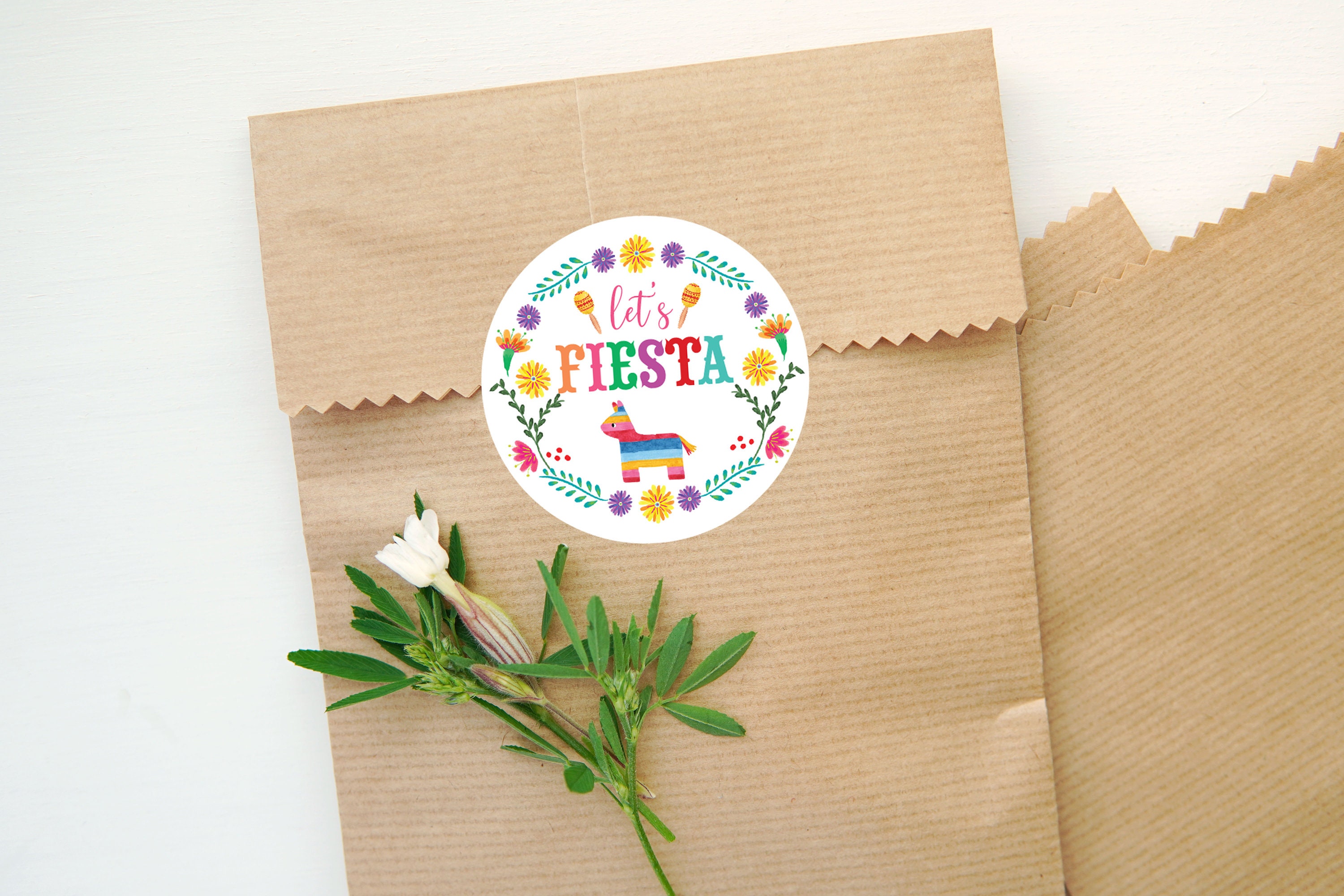 Fiesta Envelope Seal Mexican Birthday Party Favor Sticker Mexican ...