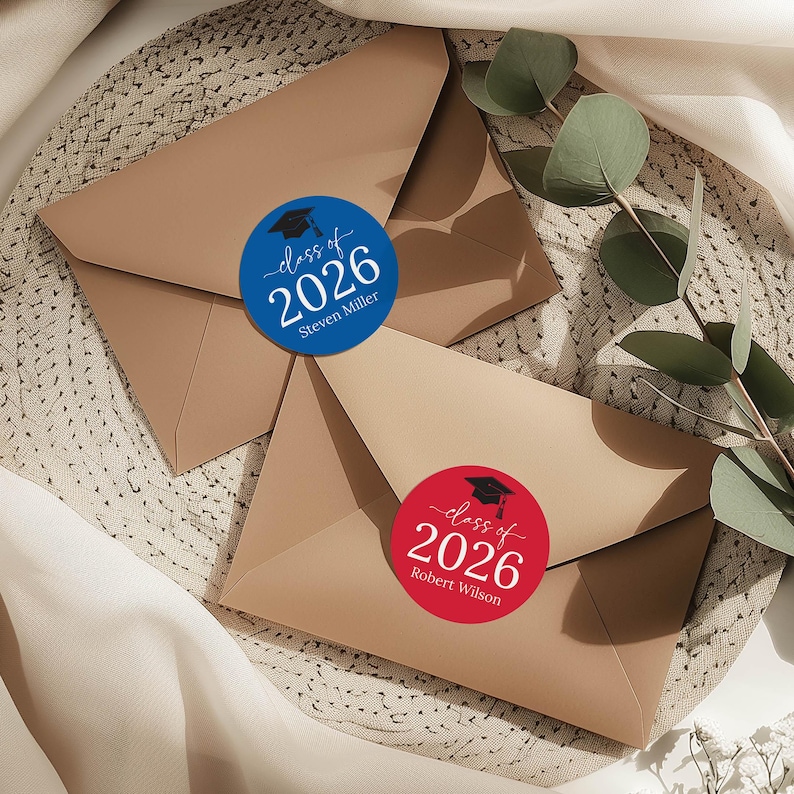 2026 Graduation Stickers, Personalized Party Invite Envelope Seal ...