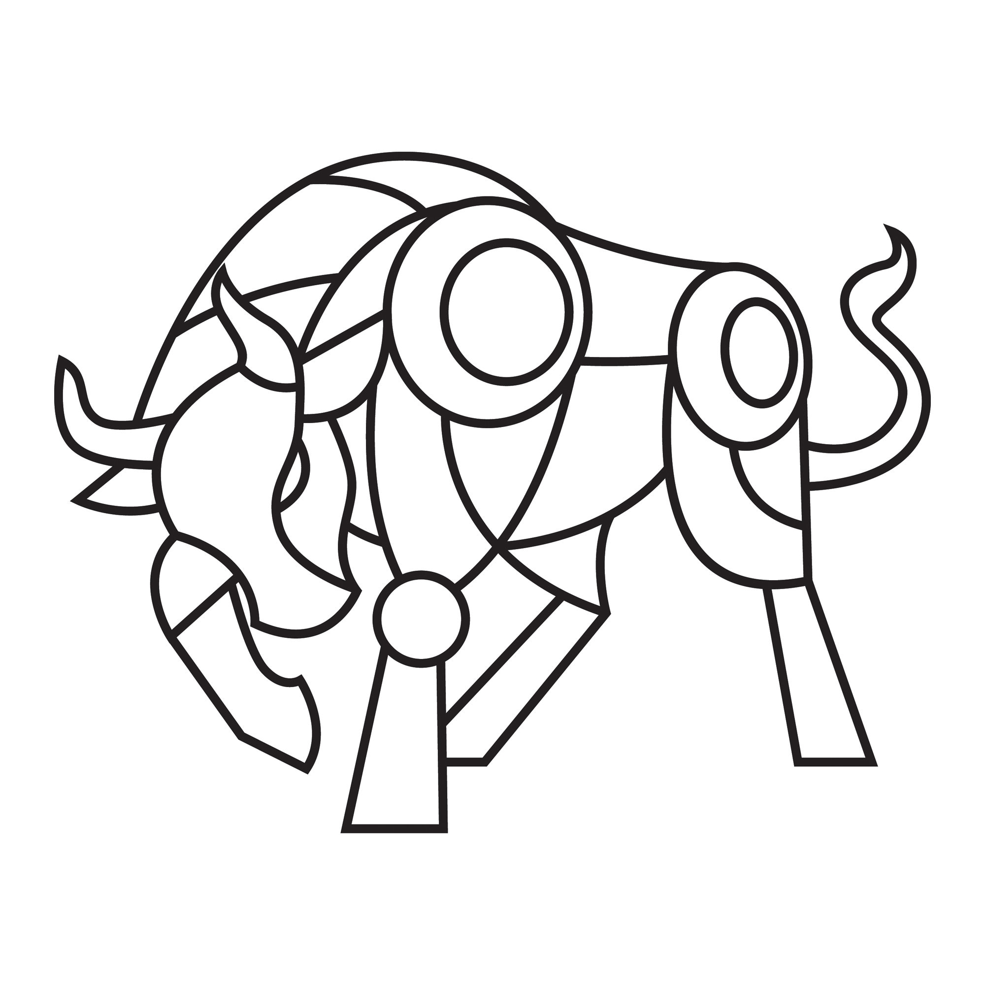 Zodiac Geometric Lineart / Taurus / Tattoo / Illustration / - Etsy