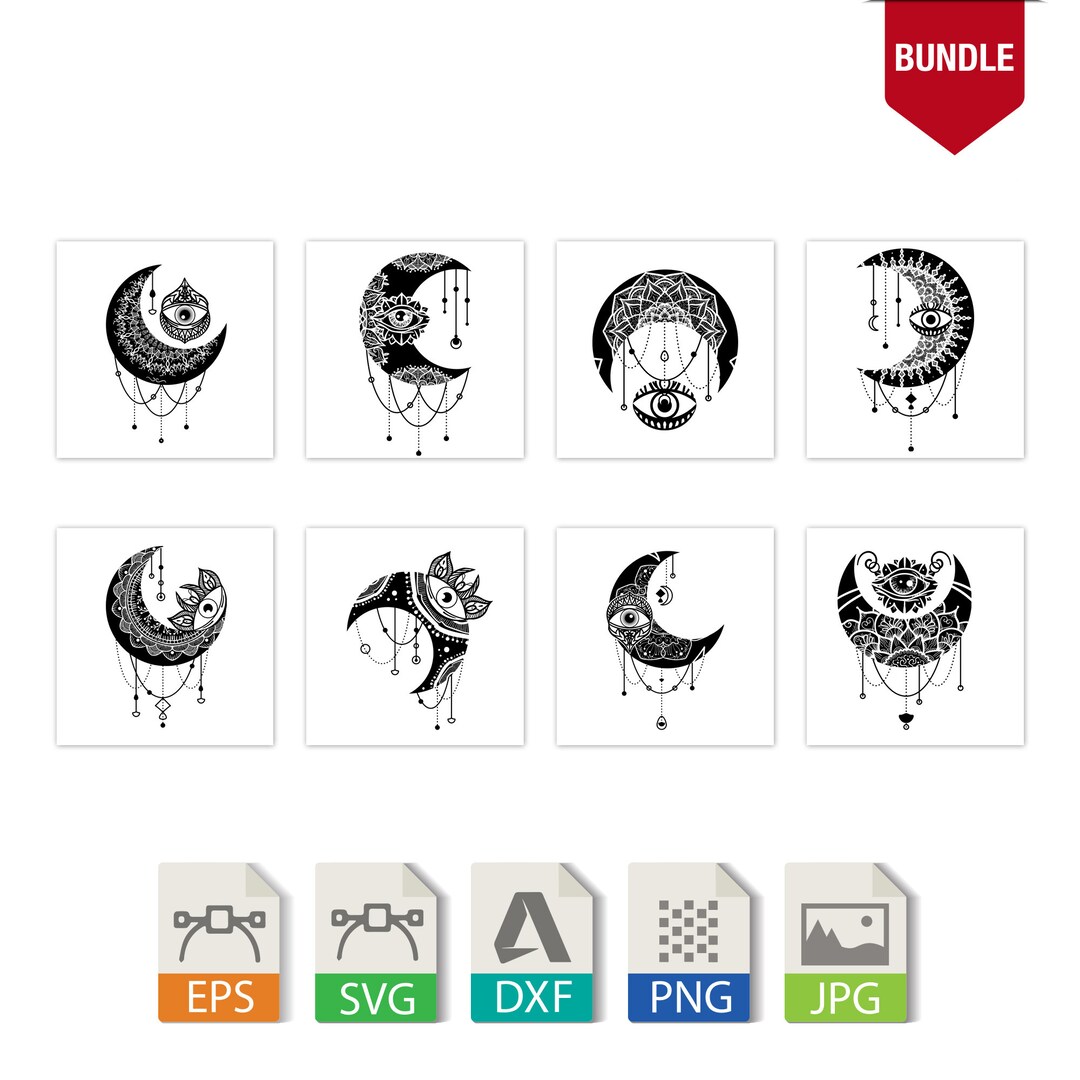 Crescent Moon Eyes Bundle / Instant Download / Print & Cut - Etsy
