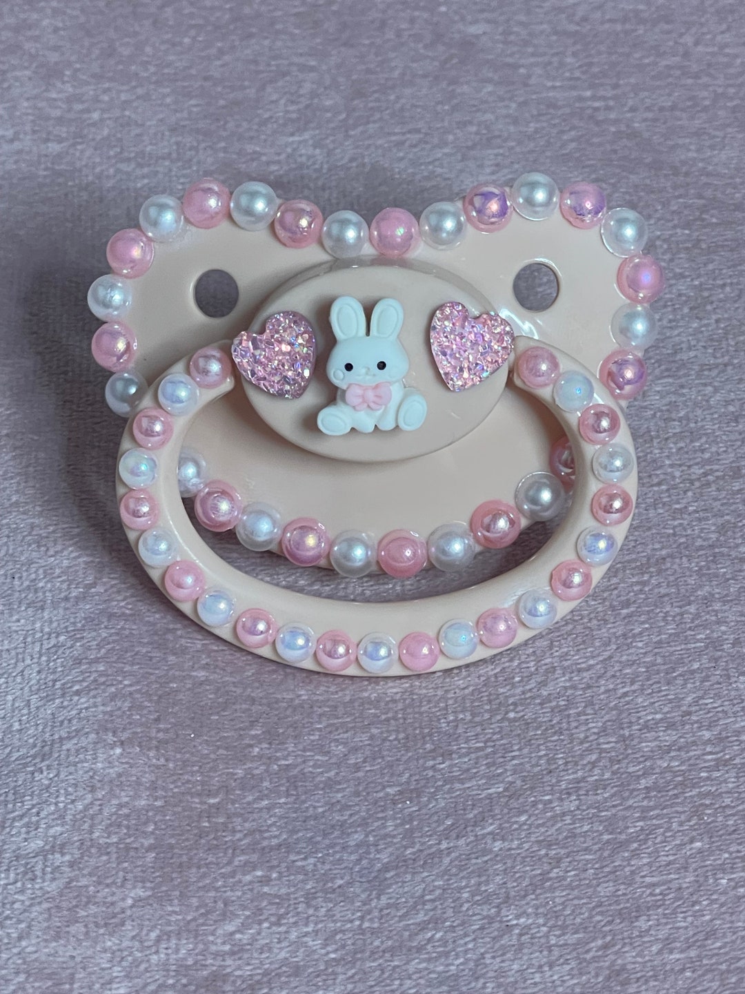 Adult Deco Pacifier Pink Bunny - Etsy