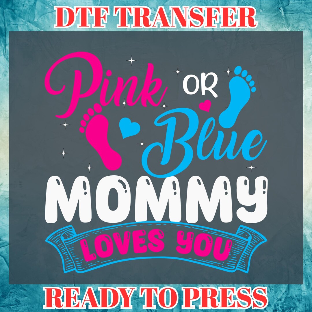 Custom Pink or Blue Gender Reveal Ready to Press, Gender Reveal Family ...