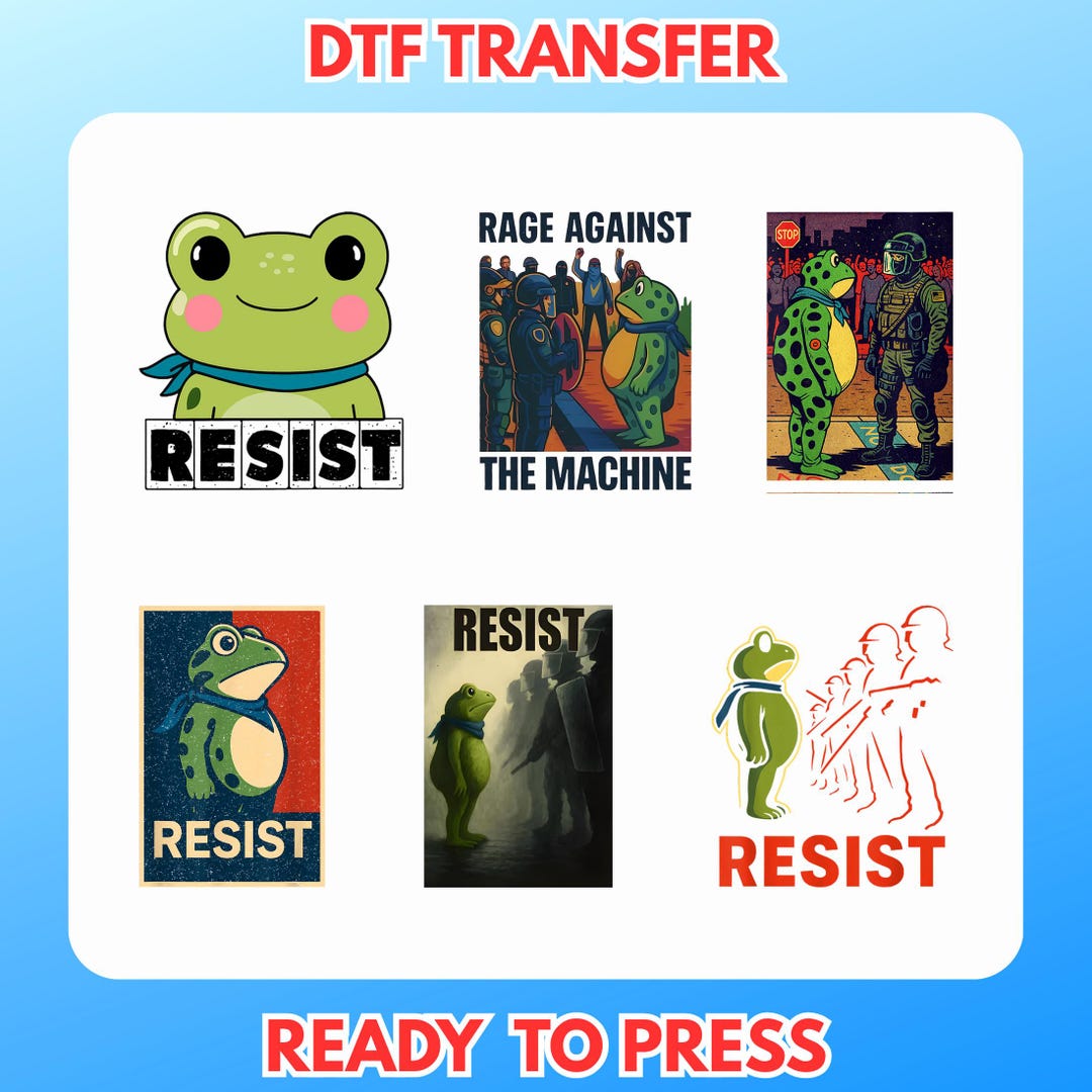 Abolish ICE Frog Dtf, Frogs Against Fascism DTF Print, Rage Against the ...