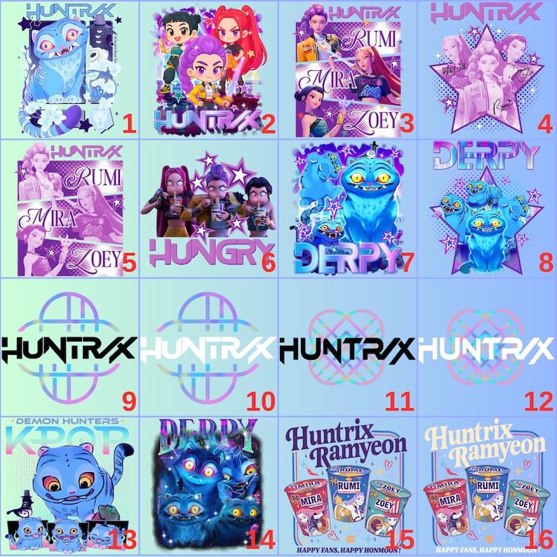 Kpop Demon Hunters Bundle Dtf Prints, Huntrix Girls Dtf, Saja Boys and ...