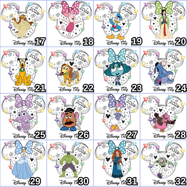 Most Beautiful Disney Trip 2026 Dtf Transfers, All Disney Characters ...