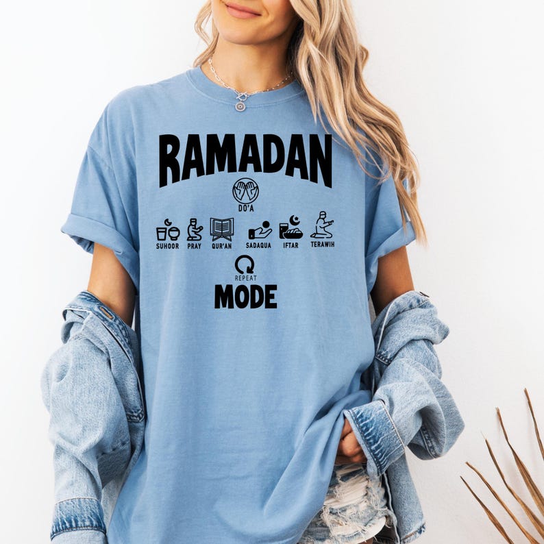 Ramadan Mode DTF Transfer Design, Islamic Daily Routine Shirt Print ...