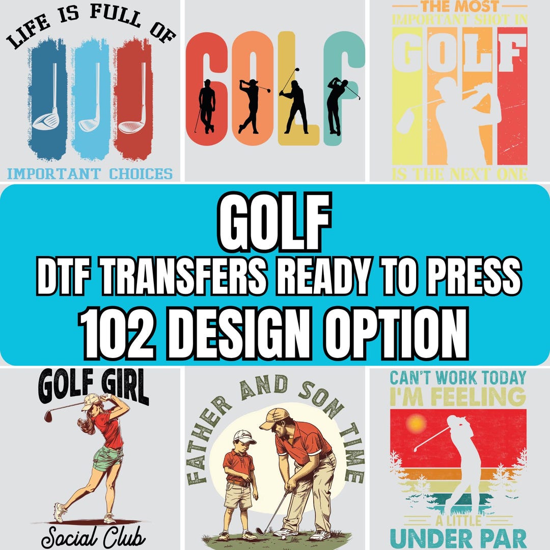 Custom Golf DTF Transfer: Funny Dad Golf Life Heat Press Print - Etsy