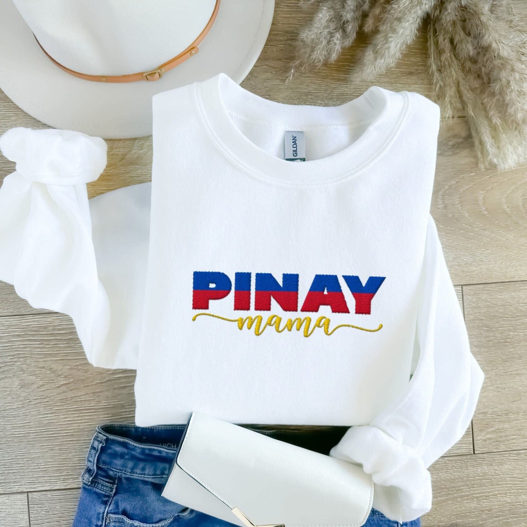 Pinay Mama Embroidered Sweatshirt | Filipina Mom Sweatshirt| Pinoy ...