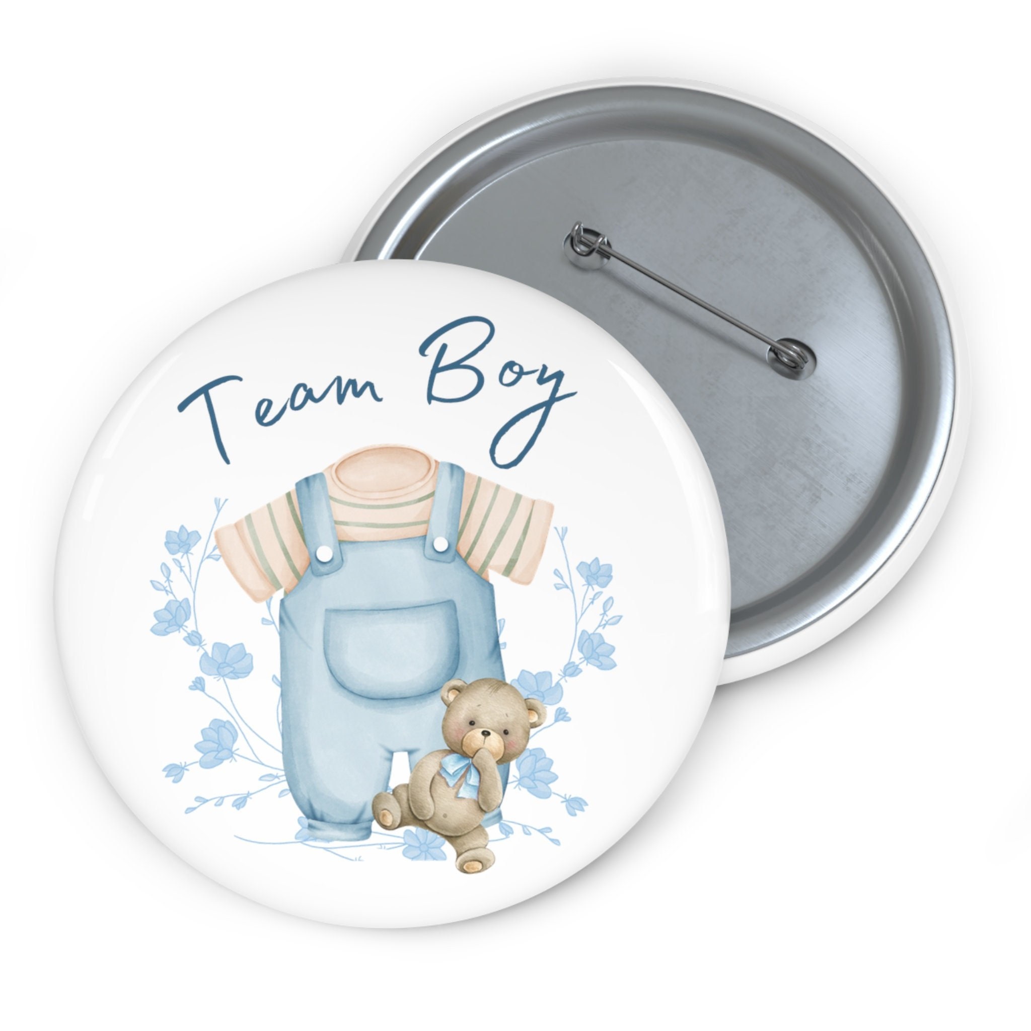 Gender Reveal Team Boy Team Girl Button Pins | Baby Gender Announcement ...