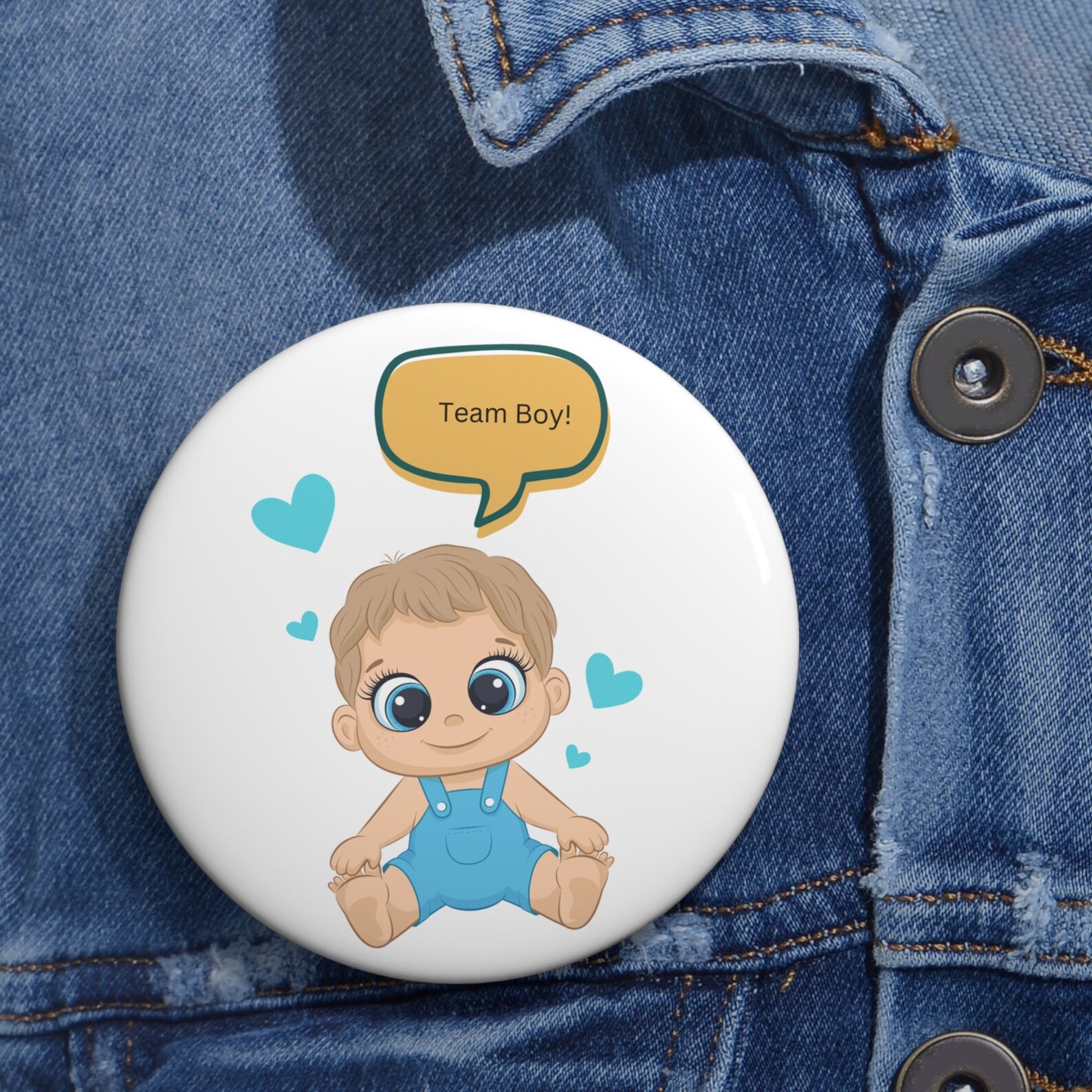 Gender Reveal Team Boy Team Girl Button Pins | Baby Gender Announcement ...
