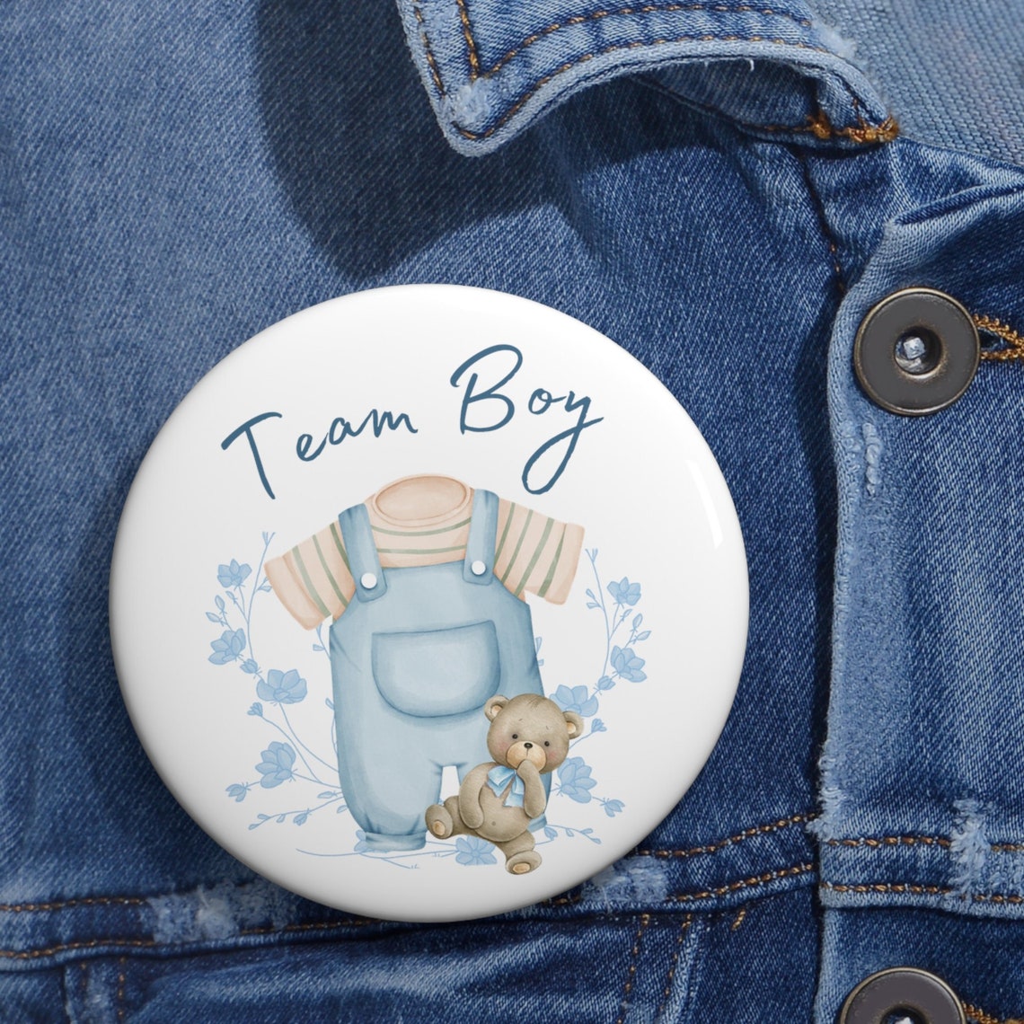 Gender Reveal Team Boy Team Girl Button Pins | Baby Gender Announcement ...