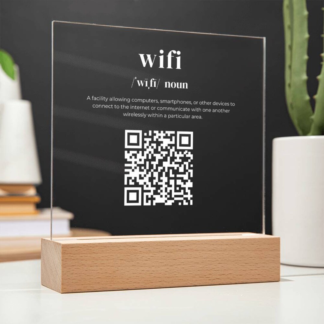 Wifi QR Code Sign Personalised Wifi QR Code Sign New Home Gift Home ...