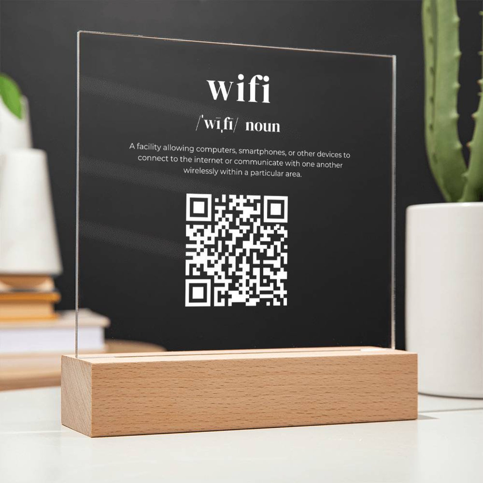 Wifi QR Code Sign Personalised Wifi QR Code Sign New Home Gift Home ...
